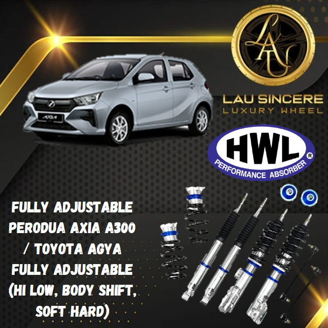 HWL PERODUA AXIA A300 / TOYOTA AGYA Fully Adjustable (Hi Low, Body ...