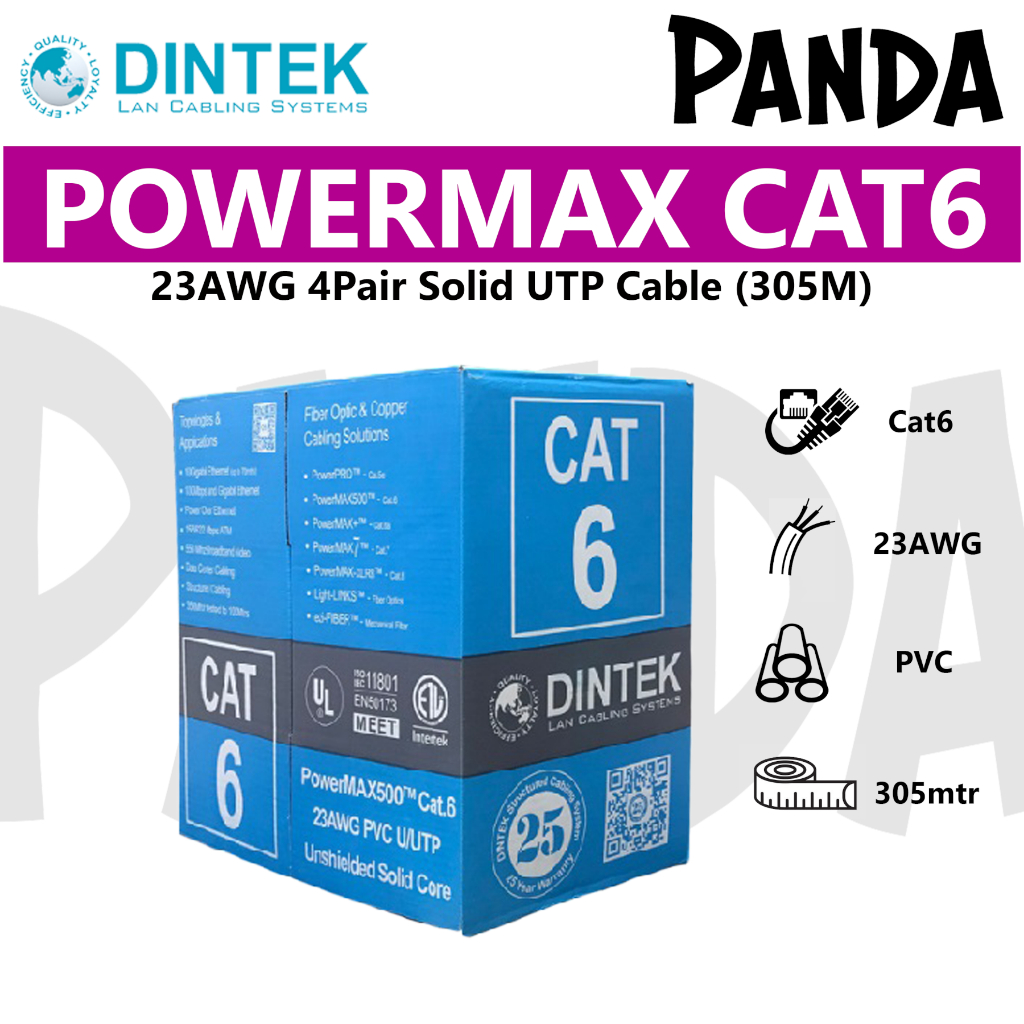 Dintek Cat6 23AWG 4Pair Solid UTP Cable (305M) | Shopee Malaysia