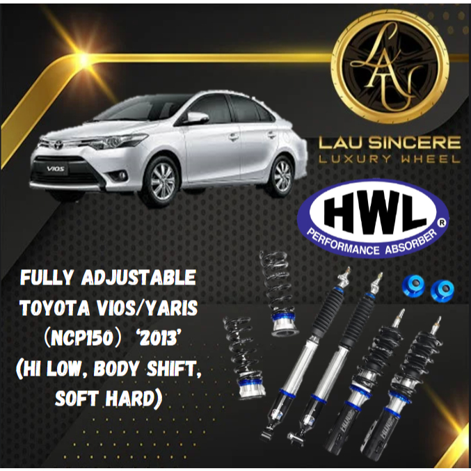 HWL TOYOTA VIOS / YARIS (NCP150) "2013~ Fully Adjustable (HI LOW , BODY ...