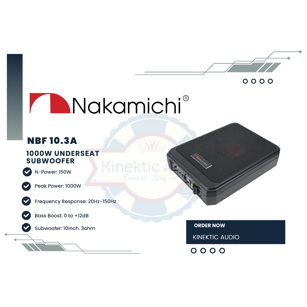 Nakamichi NBF10.3A 1000W Underseat Subwoofer For Car /Ultra Slim ...