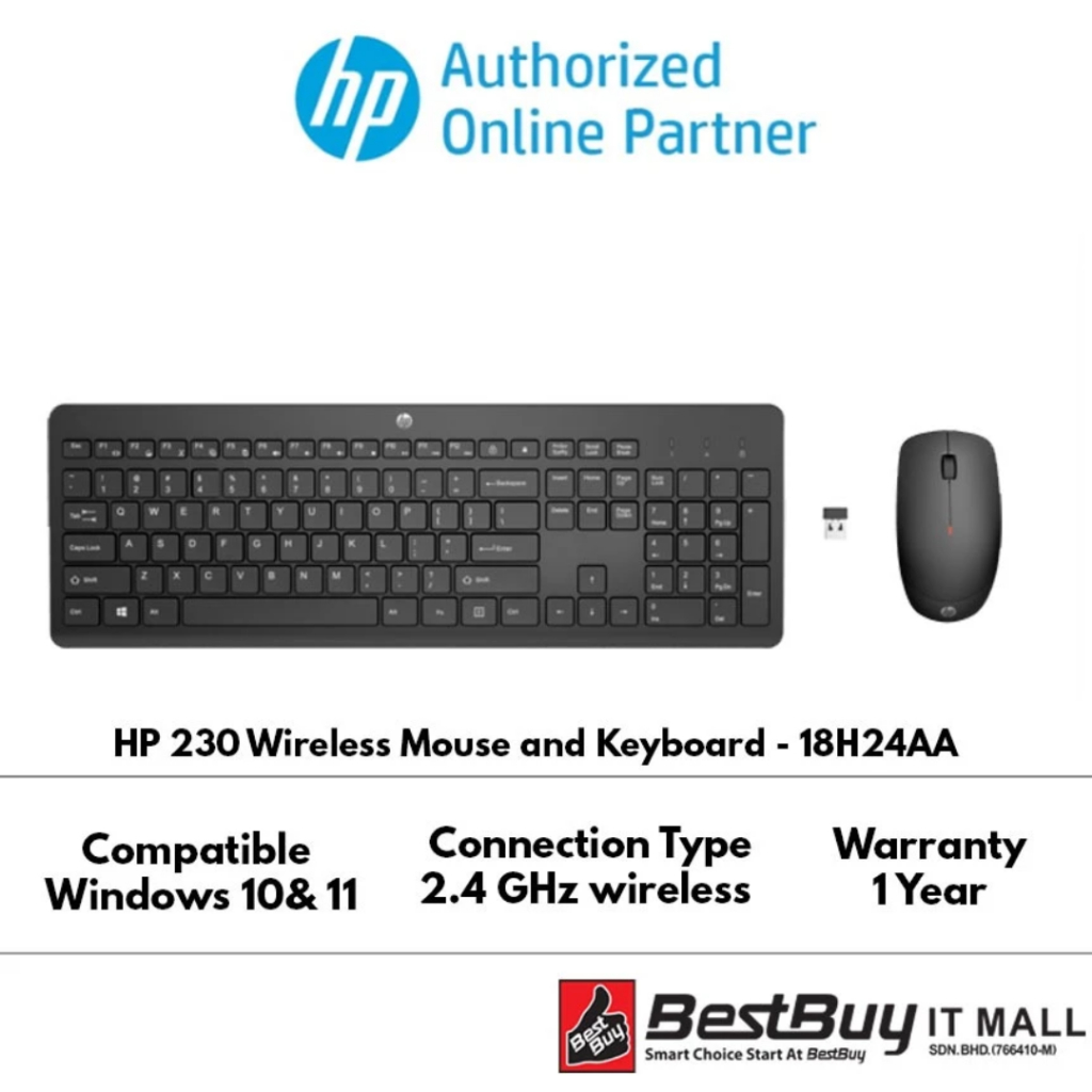 HP 230 Wireless Mouse And Keyboard Combo 18H24AA | Shopee Malaysia