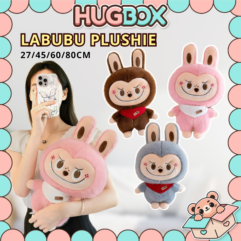 HugBox Labubu Plush Doll Big Labubu Doll Labubu Pillow Patung Labubu ...