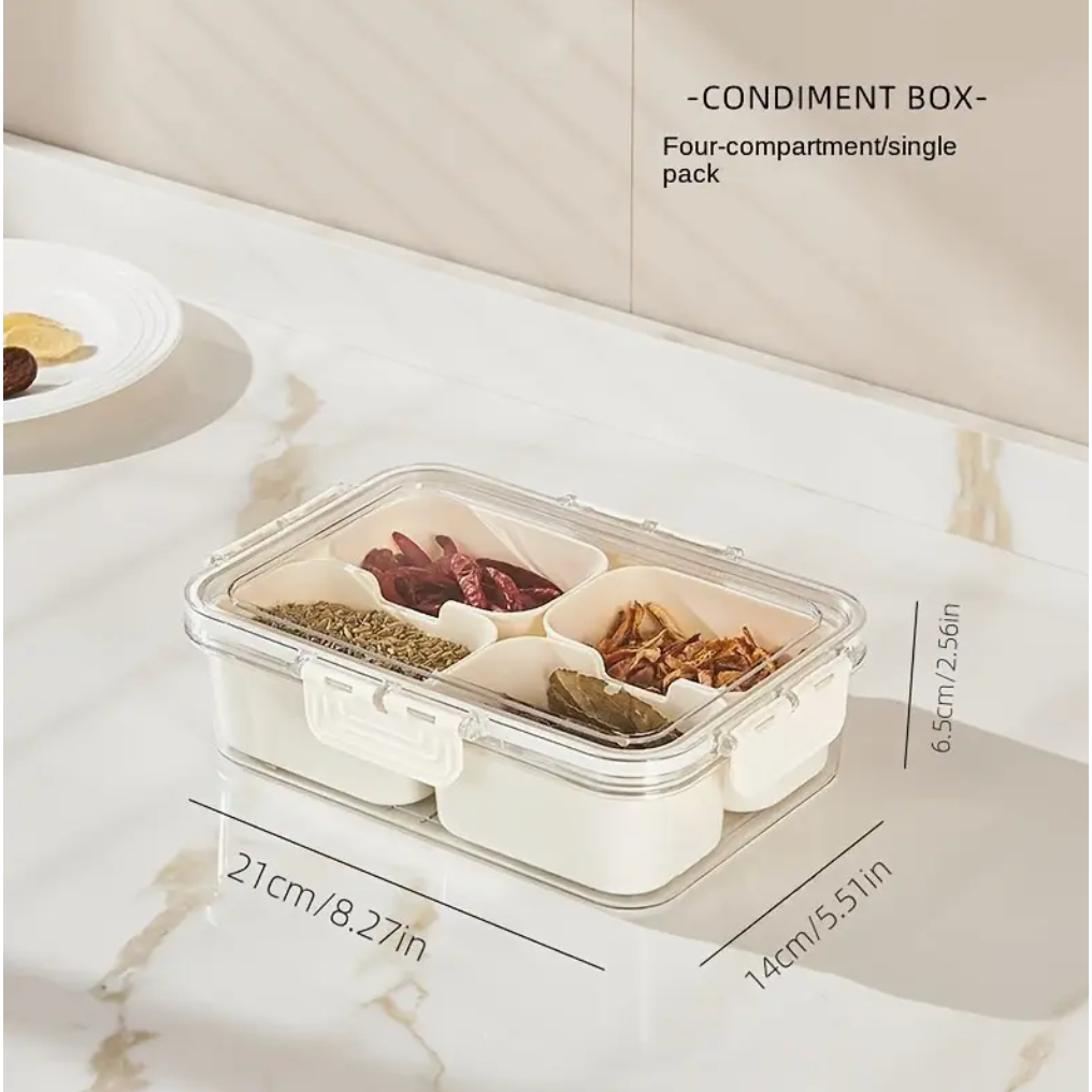 MultiBox 4 Compartment Small Food Storage Container Box - Leakproof ...