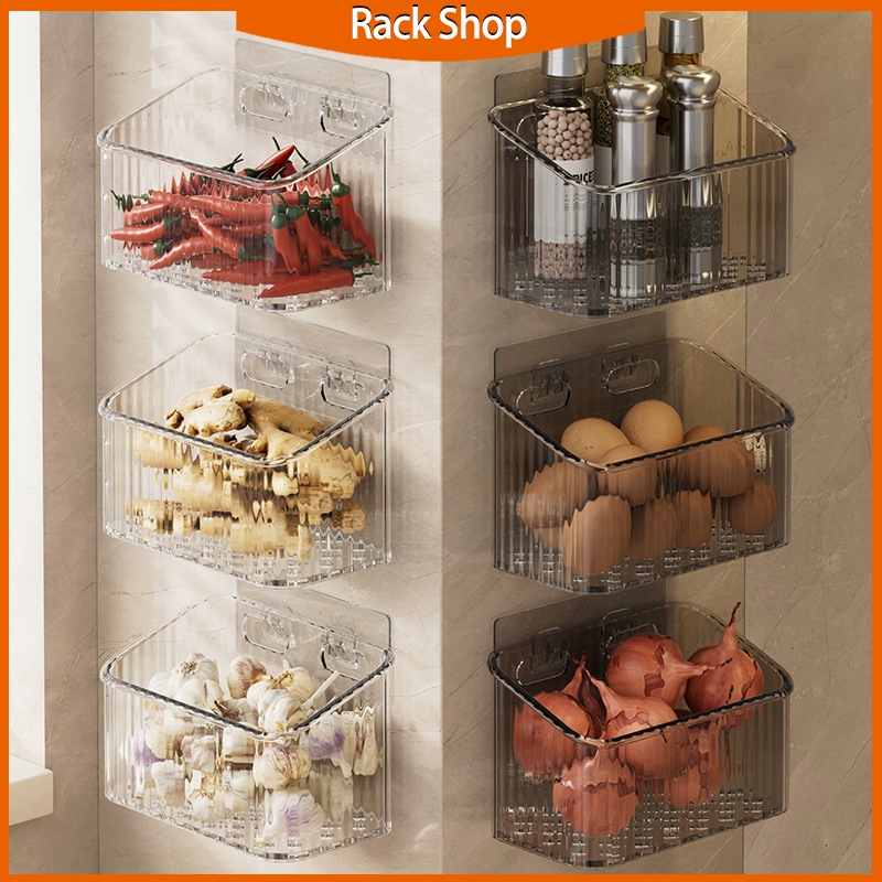 Kitchen Onion Rack Onion Ginger Garlic Storage Box Wall Mounted Onion ...