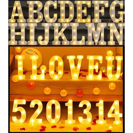🇲🇾Large Letter LED Light Box MARRY ME I LOVE YOU 生日快乐 ONE Birthday Baby ...