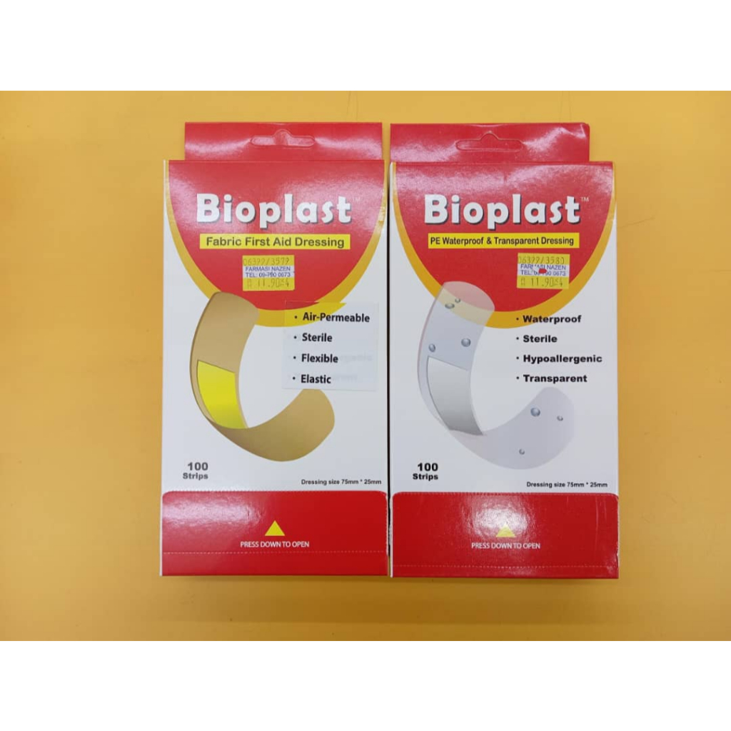BIOPLAST PLASTER 100'S (PE WATERPROOF & FABRIC) | Shopee Malaysia
