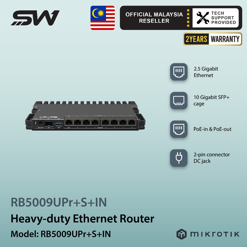 Mikrotik RB5009UPr+S+IN - heavy-duty router with PoE-in and PoE-out on ...