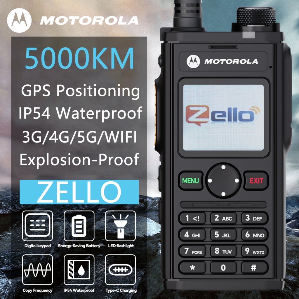 5000KM Motorola Walkie Talkie Zello T92 Global 4G/5G/WIFI GPS Network ...