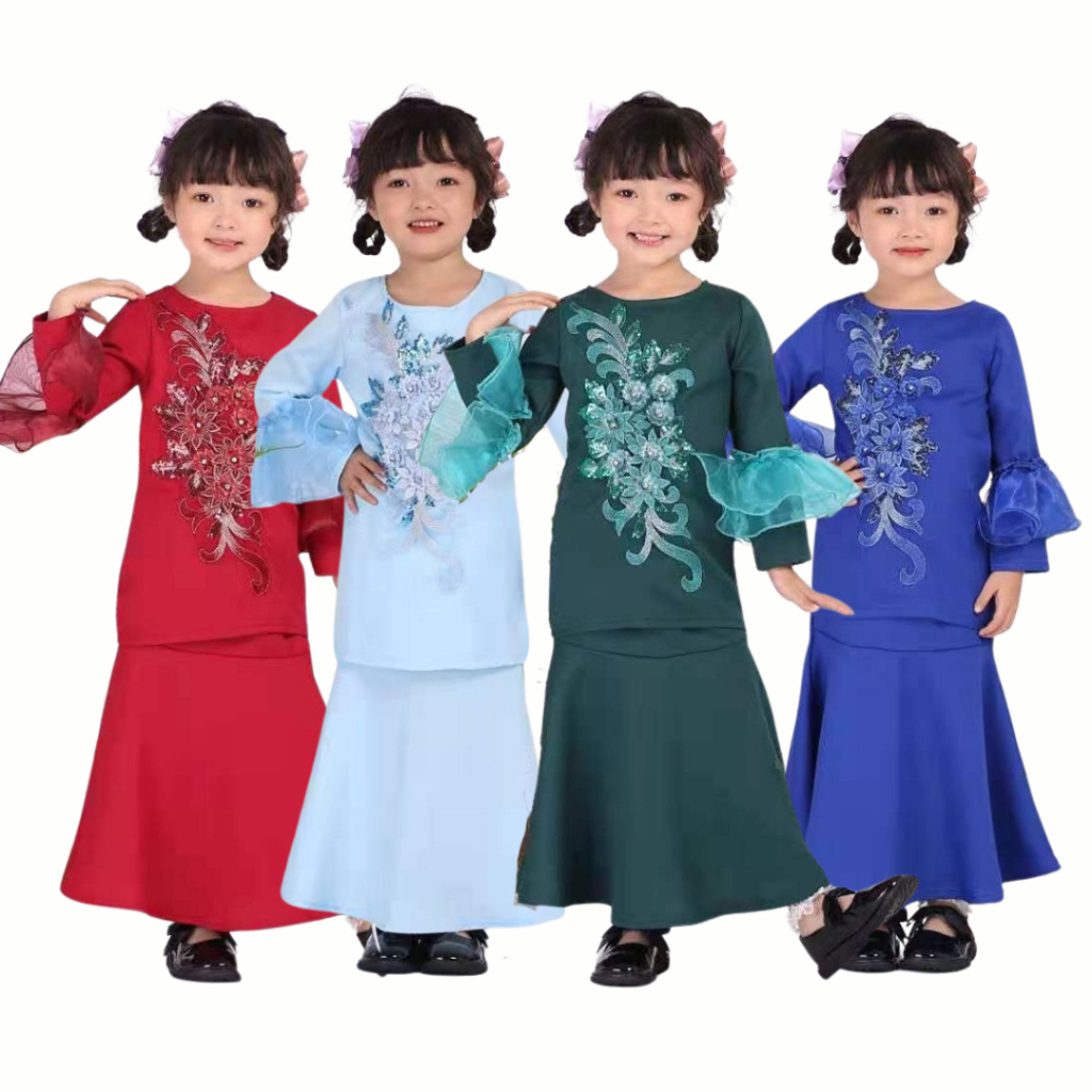 Girl Raya 9142 Baju Raya Girls Fashion Set Wear Baju Budak Perempuan ...