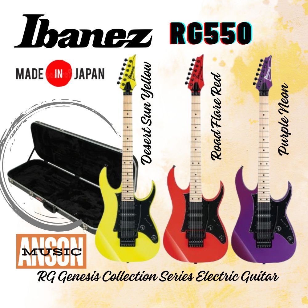 Ibanez RG550 Genesis Collection Electric Guitar-Purple Neon / Road ...