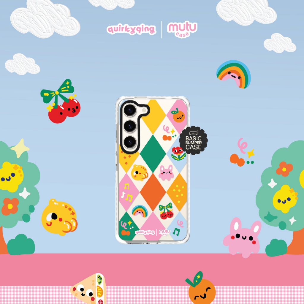 Cheeky Checkered - Quirkyqing x Mutu Case (Powered by Basic Bumper) Compatible with SAMSUNG S24 ...