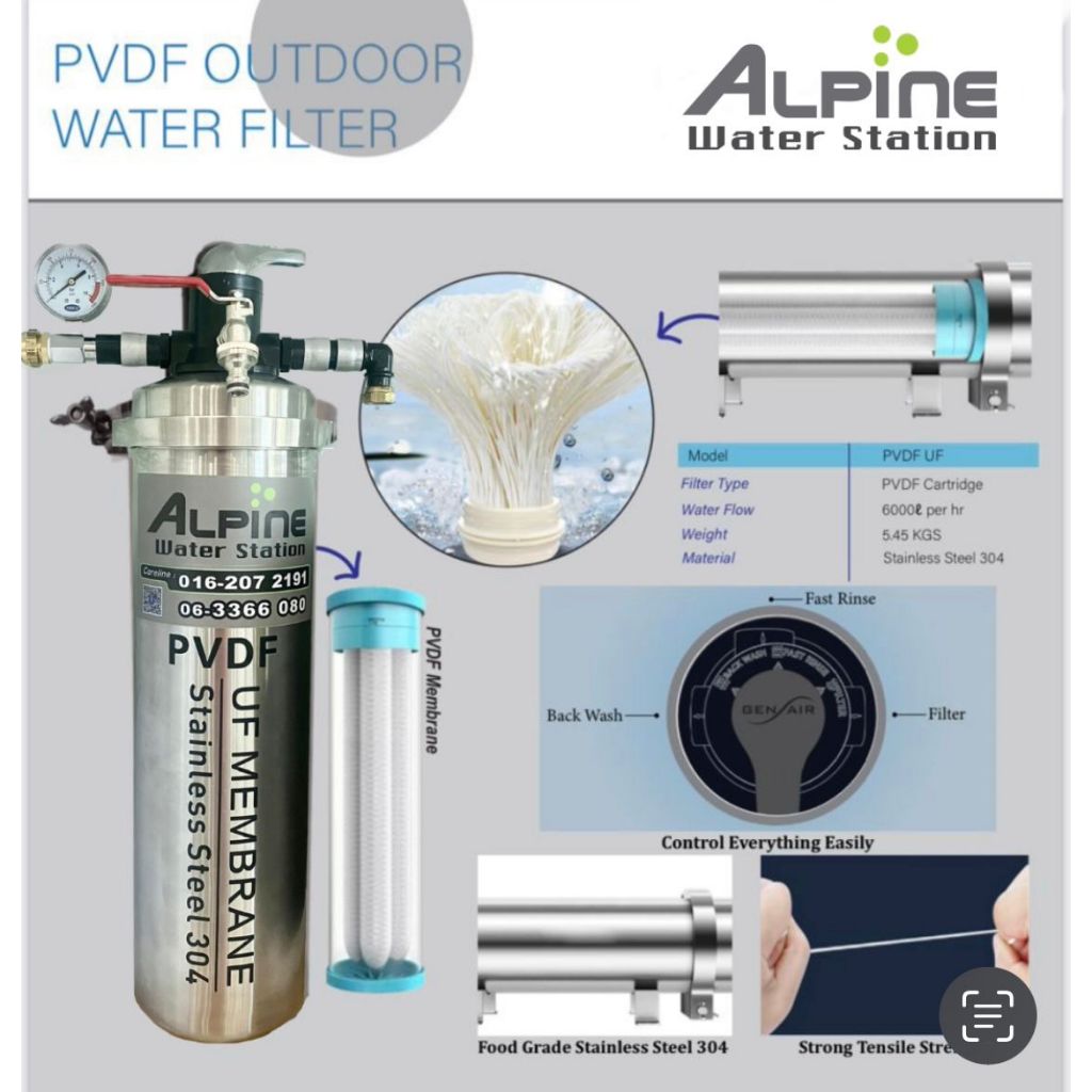 Penapis Air Luar Rumah PVDF UF Membrane 6000 Liter / PVDF UF Membrane ...