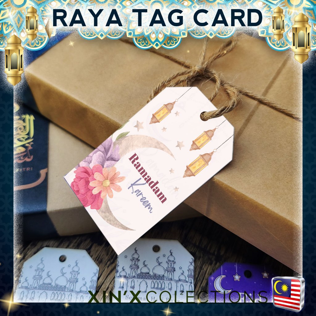 Tag card Hari Raya Aidilfitri Ramadan Kareem Gift Label Kad | Shopee ...