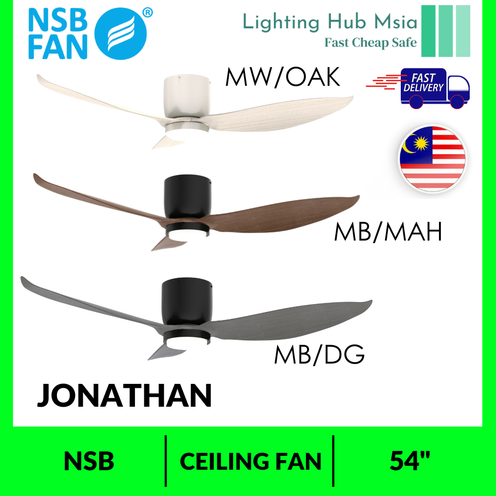NSB CEILING FAN 54" 3 BLADE REMOTE DC LED WIFI JONATHAN | Shopee Malaysia