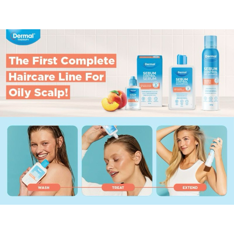 Dermal Therapy Sebum Control Shampoo 175ml/Dermal Therapy Sebum Control Serum 60ml/Dermal ...