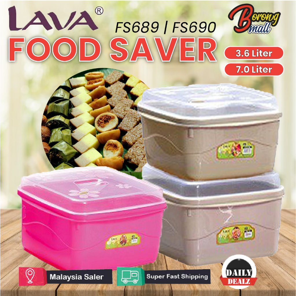 LAVA Food Container Saver 3.6L FS689 & 7.0L FS690 with Air Hole Lid ...