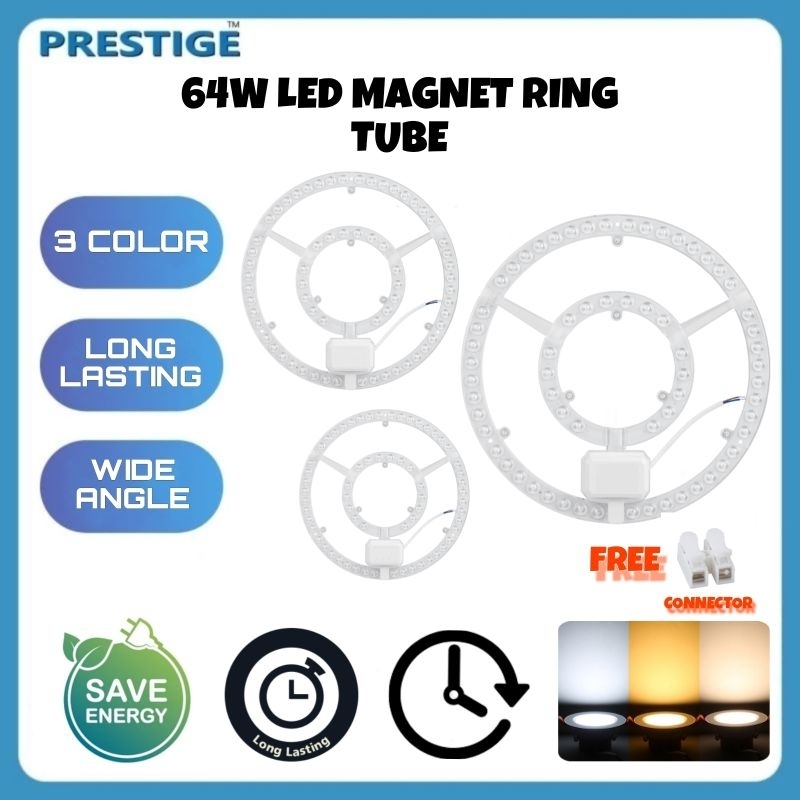 PREMIUM LED Magnet Light 64W Module Circular Ring Tube / Ceiling Light ...