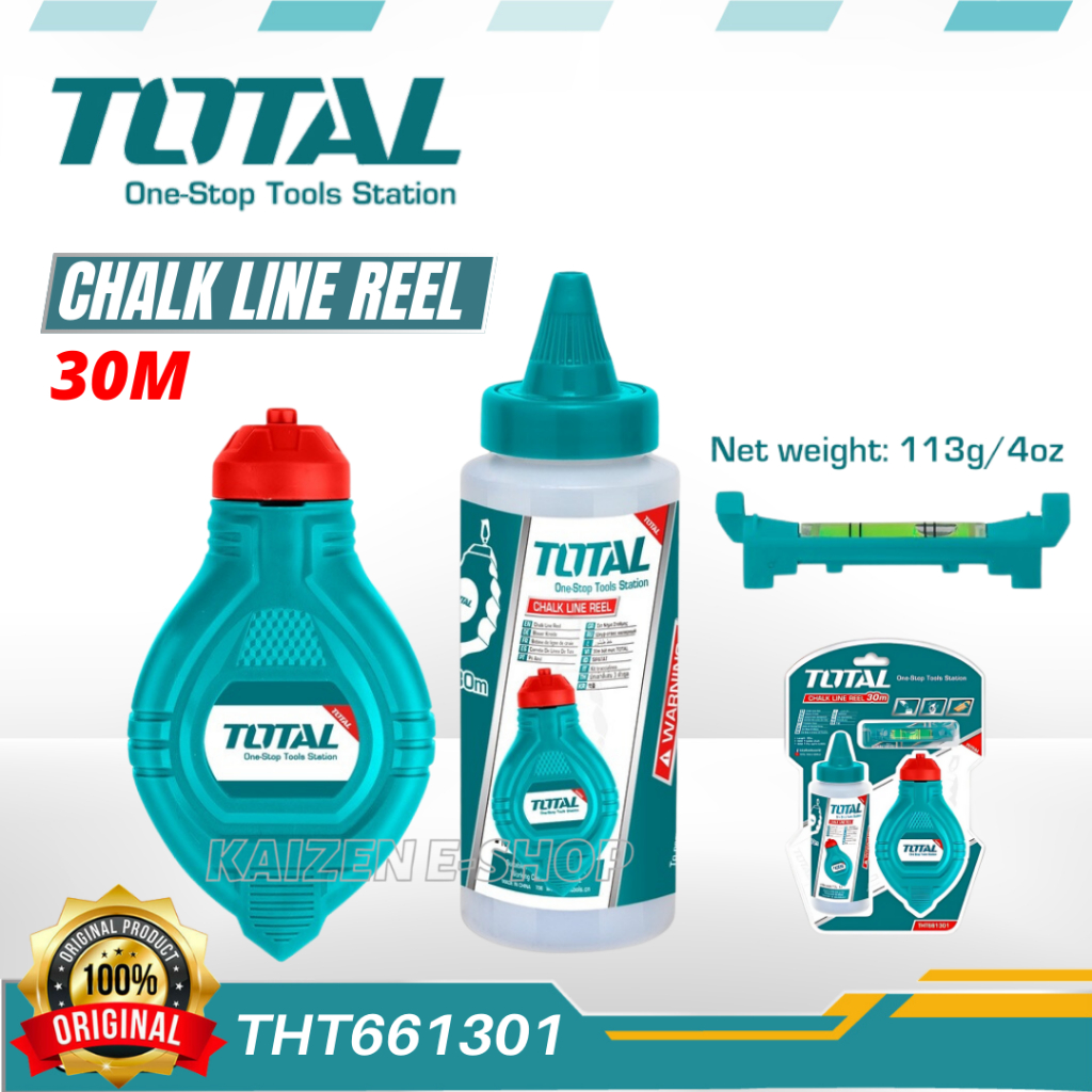 TOTAL THT661301 Chalk Line Reel 30M | Garis Kapur Reel | Shopee Malaysia