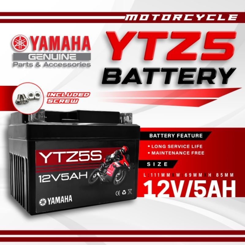 YAMAHA BATTERY YTZ5S Y15 / LC135 V2-V8 /SRL115 / EGO S / EGO S FI ...