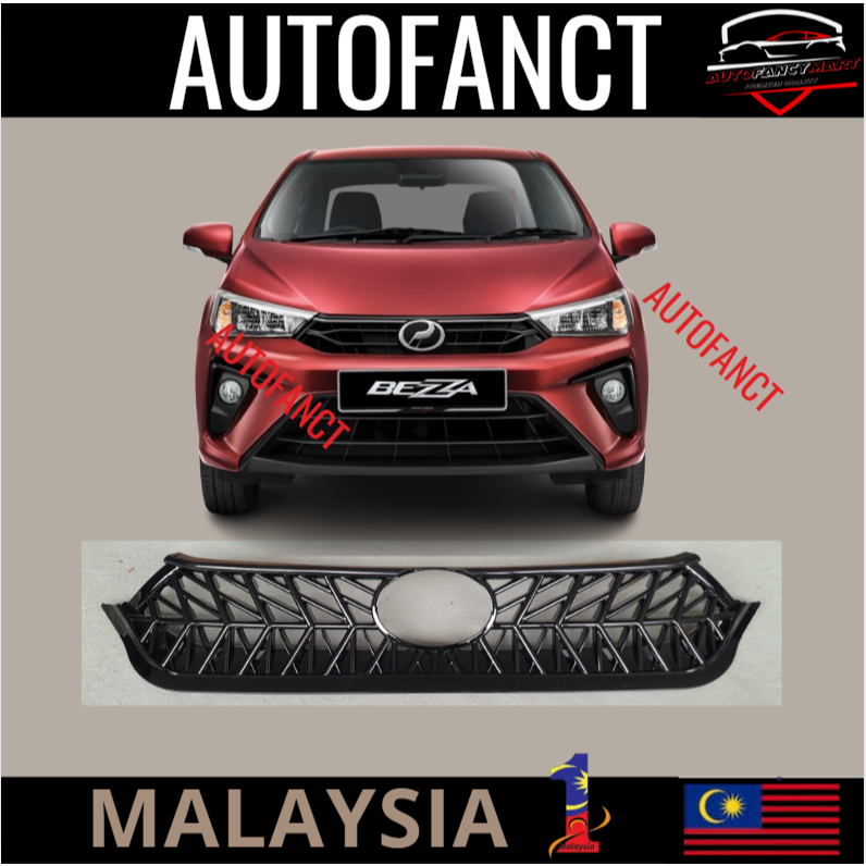 PERODUA BEZZA 2019-2024 ABS SPORT FRONT BUMPER GRILLE GRILL GLOSSY ...
