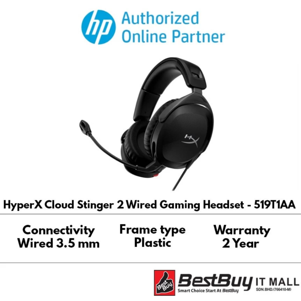HyperX Cloud Stinger 2 - Wired Gaming Headset (Black)- 519T1AA | Shopee ...
