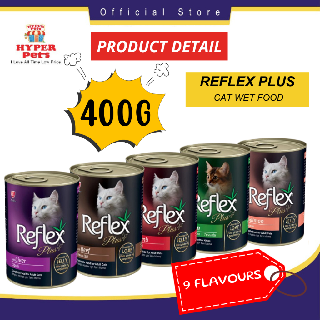 REFLEX PLUS.CAT.CAN WETFOOD. 400g. Best Buy. (Kitten&Adult) | Shopee ...