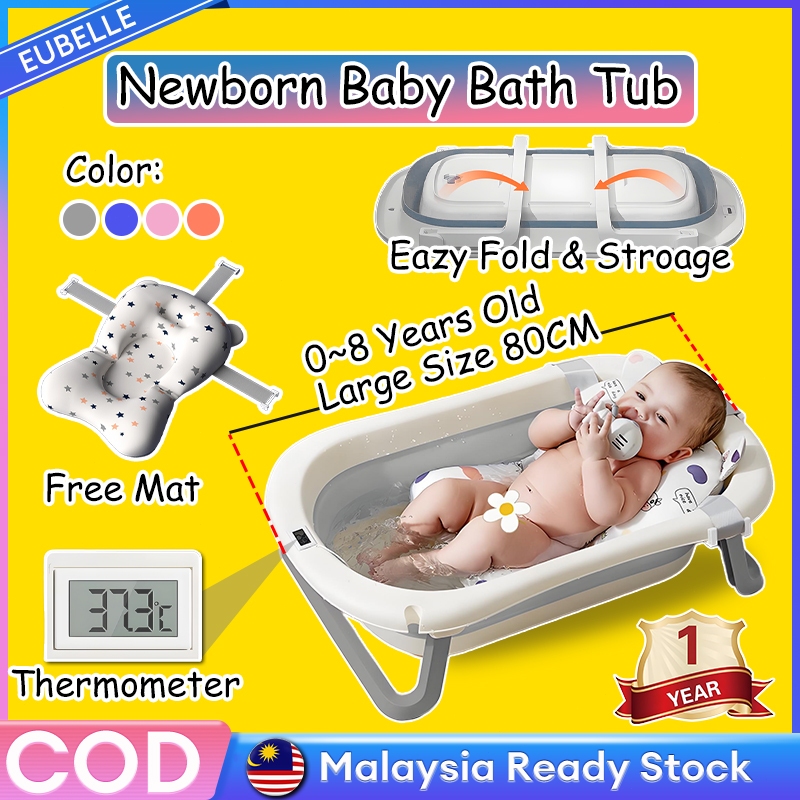 [Free Mat]Foldable Baby Bath Tub With stand Besen Mandi Baby Bathtub ...