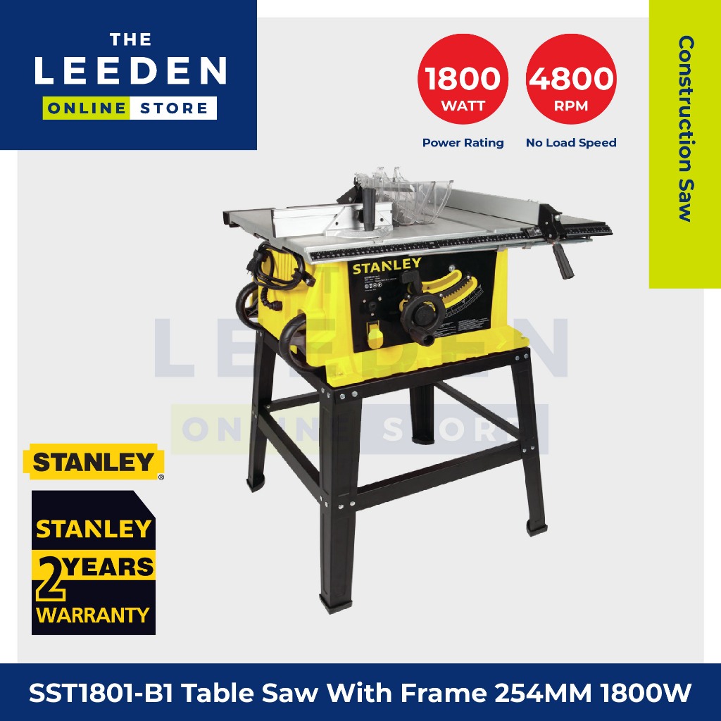 STANLEY SST1801-B1 TABLE SAW WITH FRAME 254MM 1800W | Shopee Malaysia