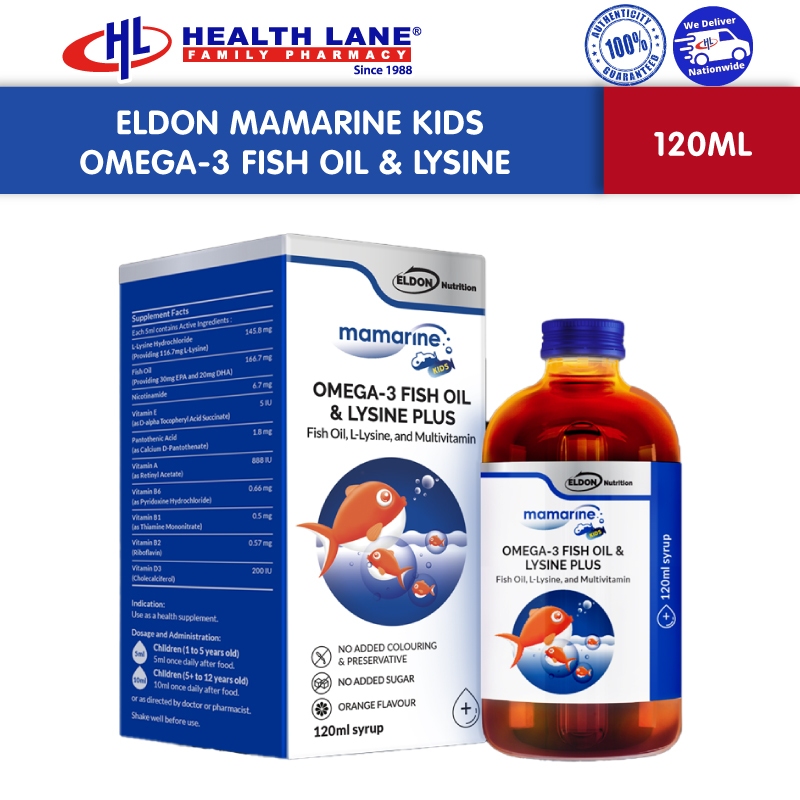 Eldon Mamarine Kids Omega-3 Fish Oil & Lysine (120ml) | Shopee Malaysia