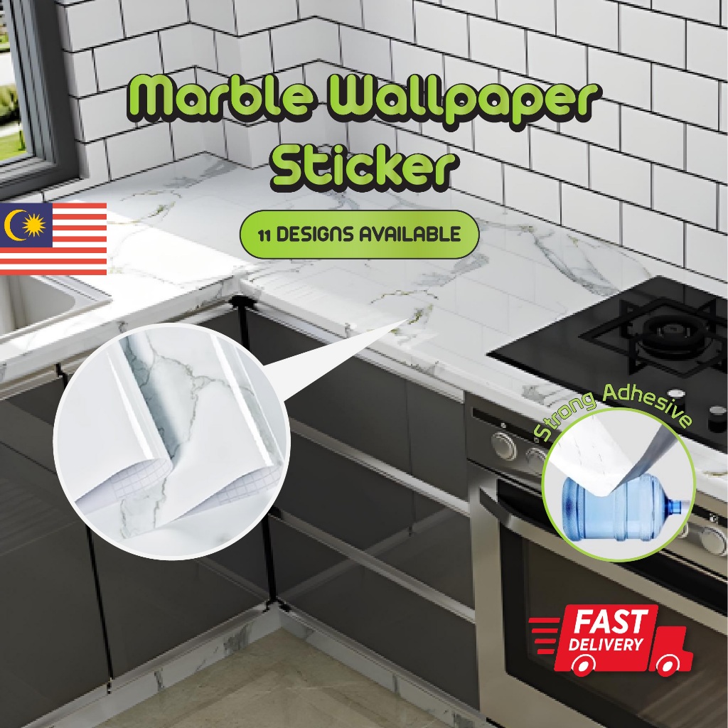 Marble Wallpaper Sticker Self Adhesive Vinyl Furniture Wall Waterproof ...