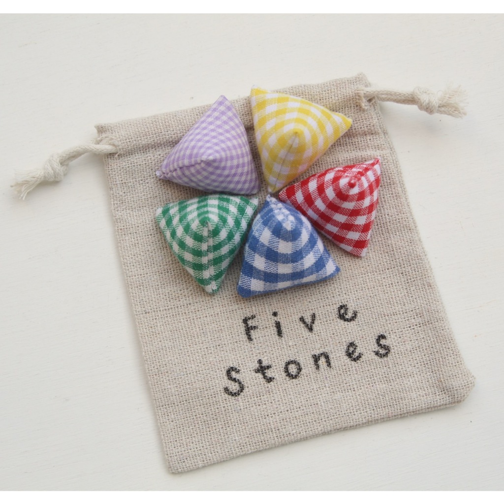 Batu Seremban Five Stones Traditional Game - Retro Checkered Rainbow ...