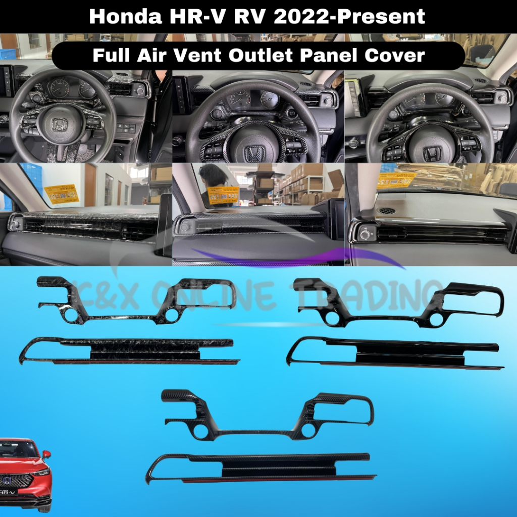Honda HRV HR-V RV 2022-2025+ Carbon Trim/Glossy Black Full Air Vent ...