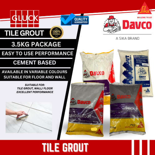 美缝 Davco Tiles Colour Grout For Floor & Wall Joint Filler 3.5kg (New Vacuum Packing）DIY COLOUR ...