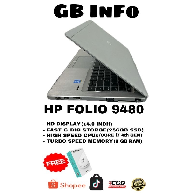 (Refurbished) Hp folio 9480 i7 4th generation Ram 8gb SSD 256gb ...