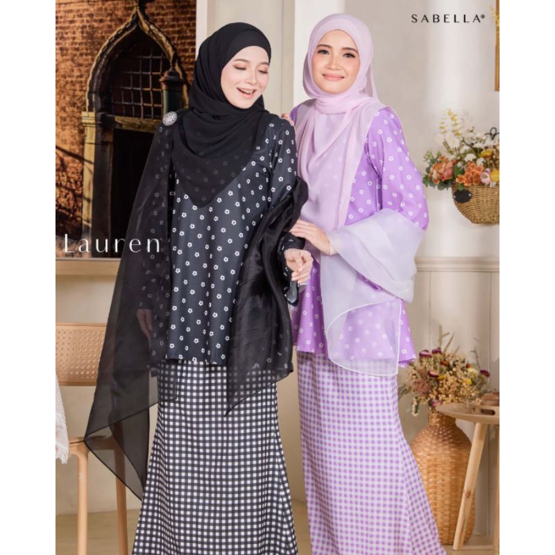 Lauren Baju Kurung Perempuan Checkered Raya 2025 | Shopee Malaysia