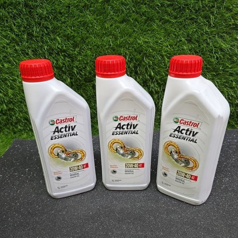 Castrol Activ Essential 20w40 Mineral 4T 1liter Engine Oil 4T | Shopee ...