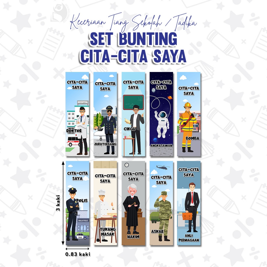 🌼1 DAY SHIP🌼 SET HIASAN TIANG / DINDING - CITA CITA SAYA / KECERIAAN ...