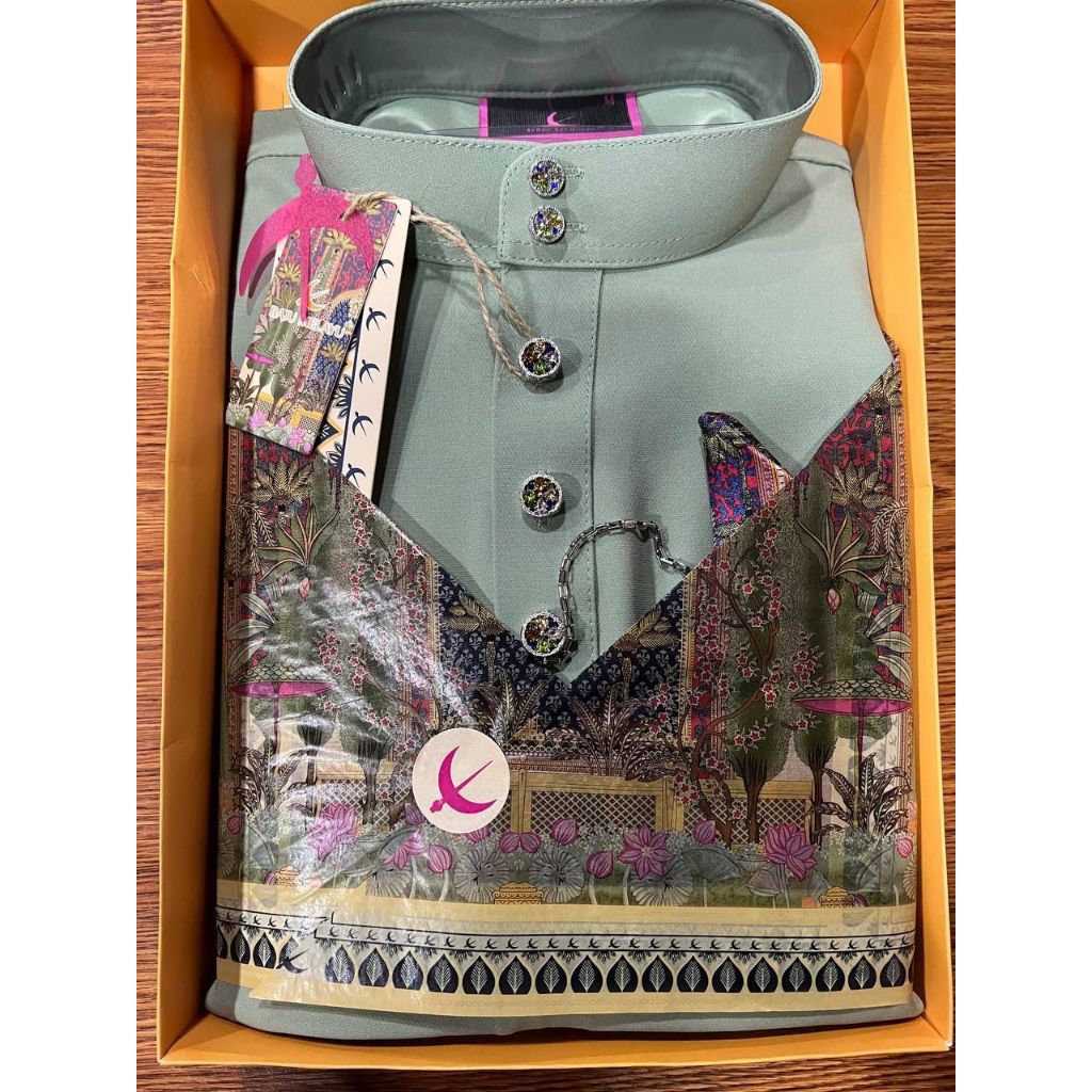 Elrah Exclusive Senna 2025 - Soft Green : Free Gift + Butang + Sampin ...