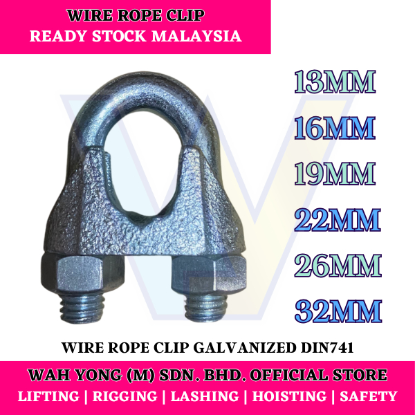 KLIP KABEL DAWAI / PENJEPIT TALI DAWAI / WIRE ROPE CLIP / WIRE ROPE ...