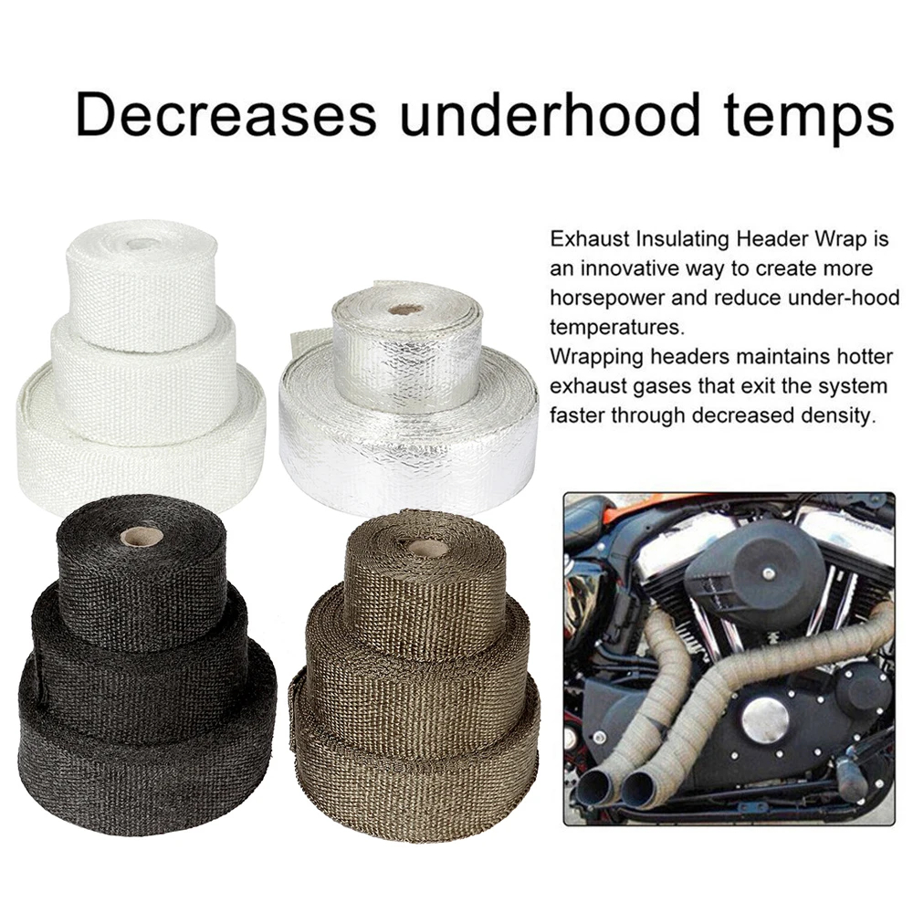 Titanium Exhaust MUFFLER Heat Wrap Roll for Motorcycle Vehicle ...