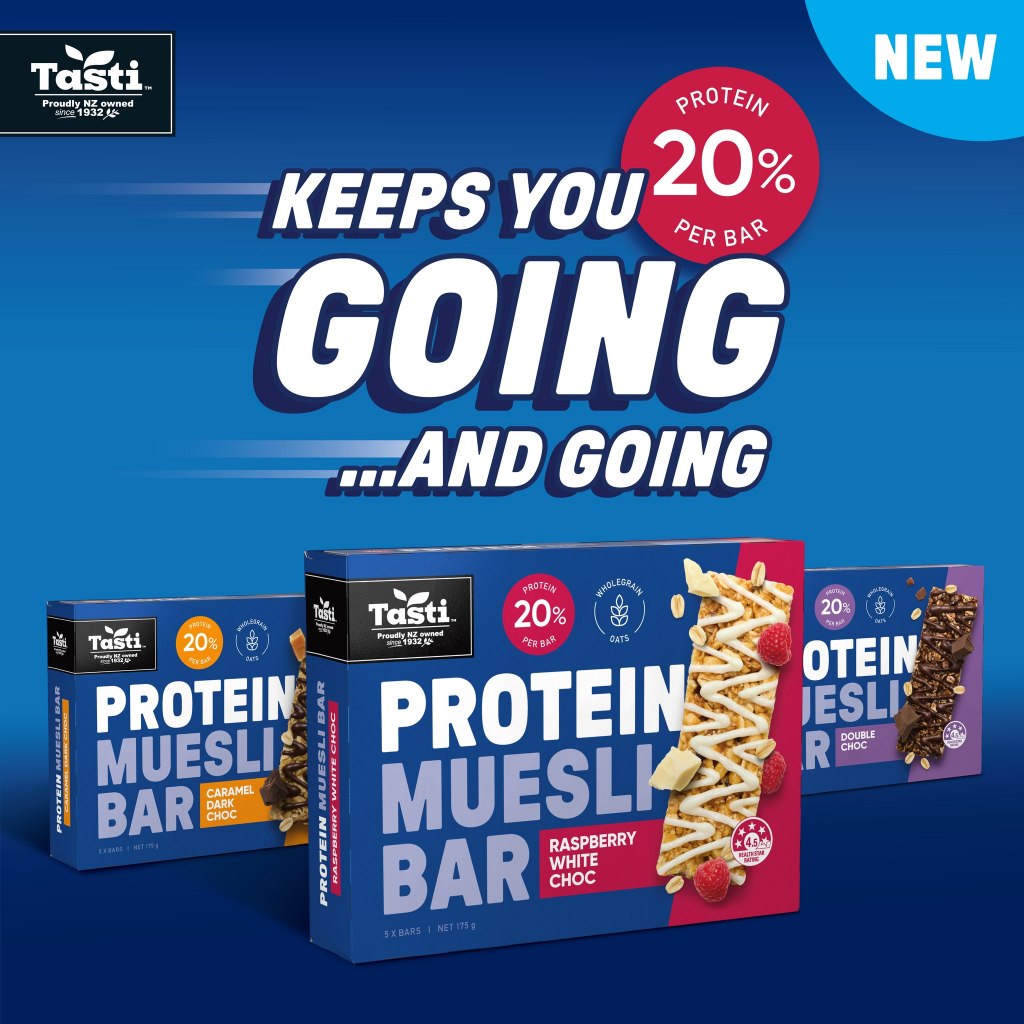 TASTI Protein Muesli Bar (Caramel Dark Choc, Raspberry White Choc ...