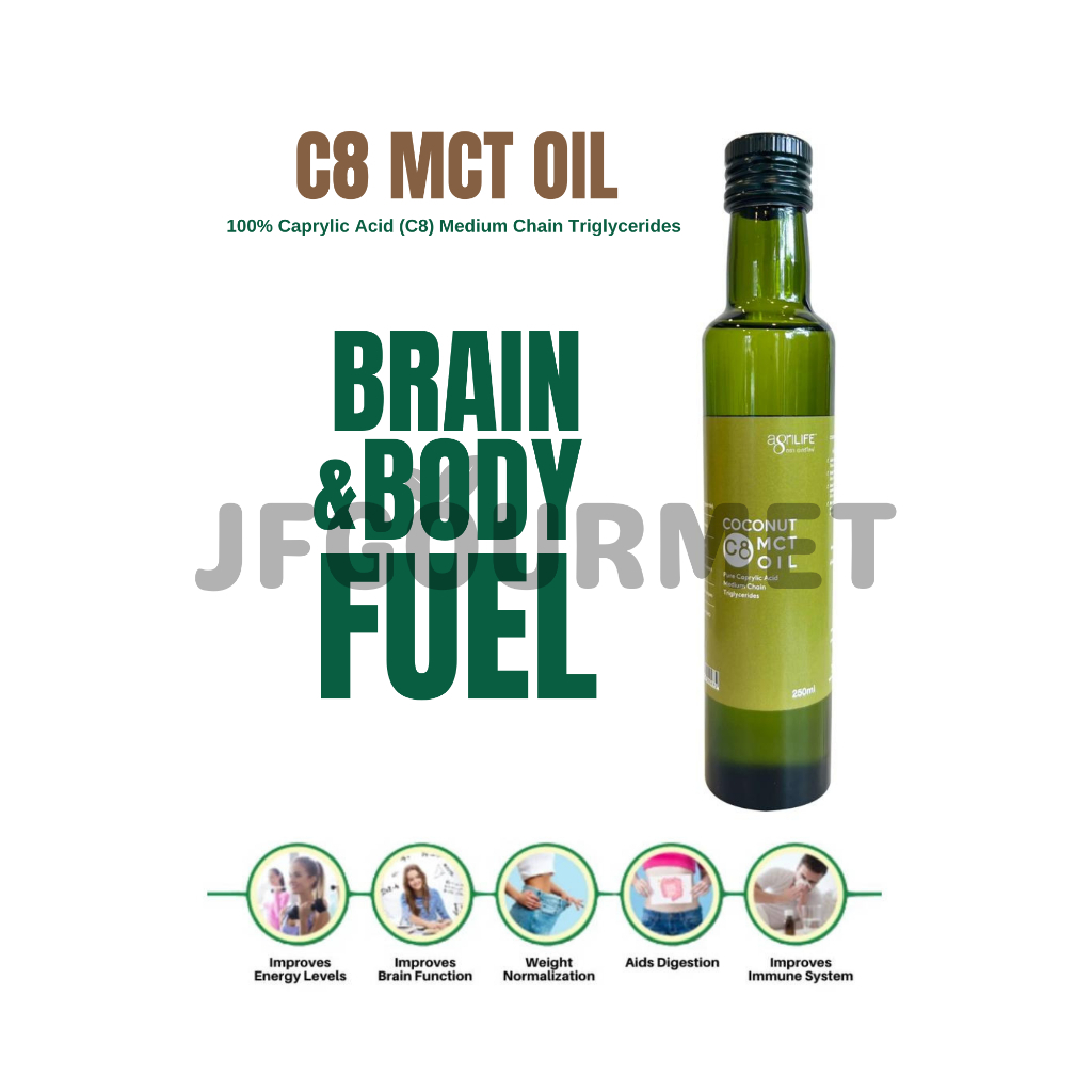 Agrilife MCT C8 Oil 250ml- 100% Caprylic Acid Medium Chain Triglycerides oil (250ml) | Shopee ...