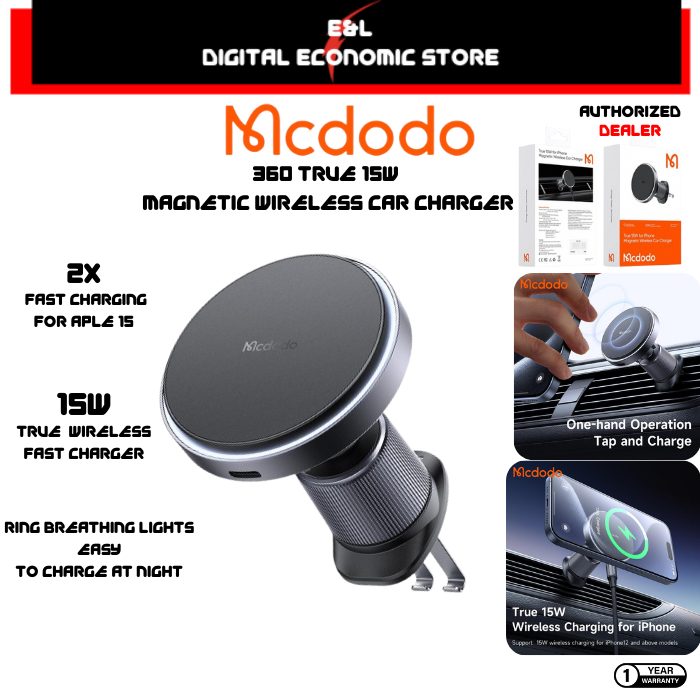 【1Yr Warranty】 MCDODO CH 5480 15W Air Vent Magnetic Wireless Car ...