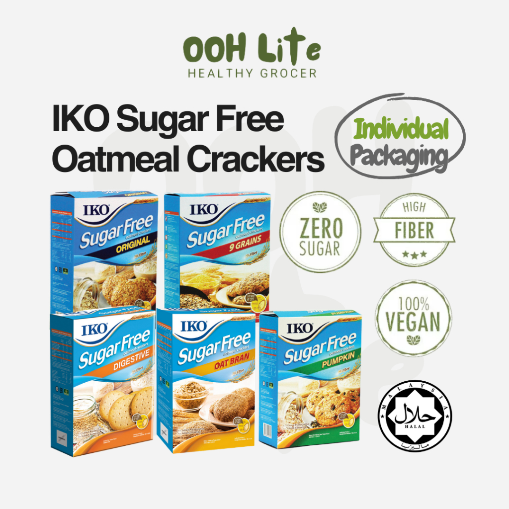 [Low Calorie] IKO Sugar Free Oatmeal Crackers (Original/OatBran/9Grains ...