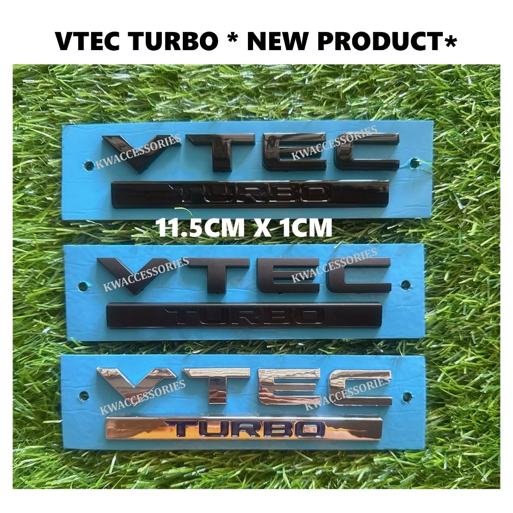 *Stock Baru* EMBLEM LOGO FOR HONDA VTEC TURBO EMBLEM CHROM/BLACK ...