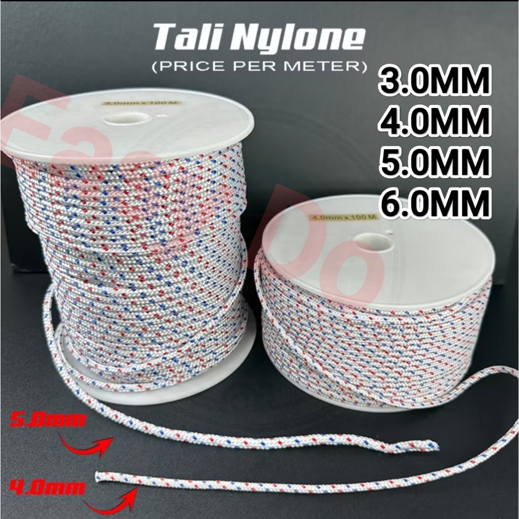 3MM/4MM/5MM/6MM Tali Nylone Thread (SELL IN METER) Tali Gari Ikan Tali ...