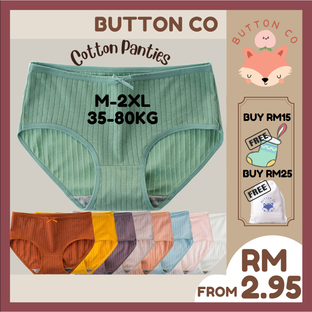 NO.312 BUTTON CO COTTON WOMEN PANTIES SPENDER UNDERWEAR SELUAR DALAM ...