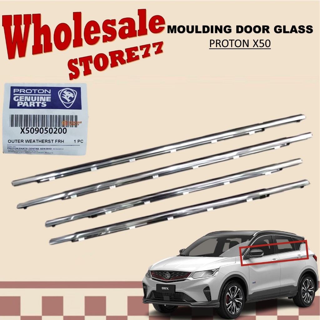 ORIGINAL | PROTON X50 MOULDING DOOR GLASS CHROME LINING RUBBER OUTER ...