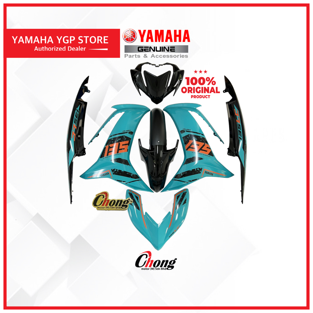 LC135 Fi V8 Body Cover Set & Sticker 2024 (Cyan/ Hijau) 100% Original ...