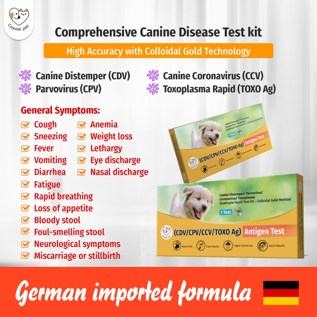 Cassiel Pet 4 in 1 Rapid Test Kit for Dogs - Canine Distemper ...